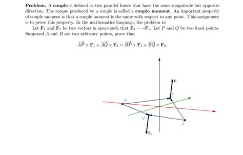 Solved Problem A Couple Is Defined As Two Parallel Forces Chegg Com