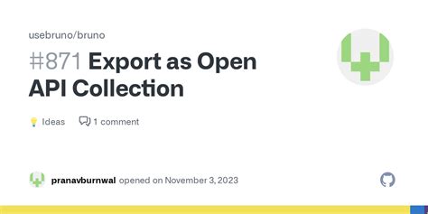 Export As Open Api Collection · Usebruno Bruno · Discussion 871 · Github