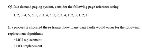 Answered Q3 In A Demand Paging System Consider Bartleby