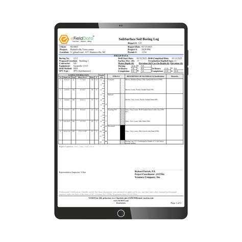 Efield Boring Log Simple Borehole Logging And Geotechnical Reports