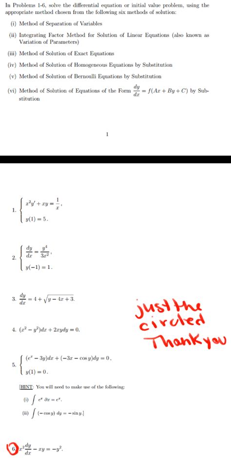solved solve the differential equation or initial value