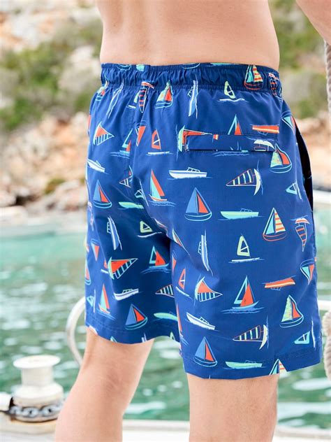 Buy Cotton Traders Blue Printed Swim Shorts From The Next Uk Online Shop