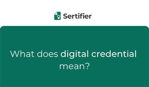 What Does Digital Credential Mean