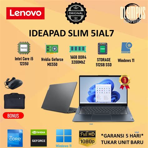 Jual Laptop Lenovo Ideapad Slim I I U Gb Ssd Mx W Ohs Fhd Shopee Indonesia