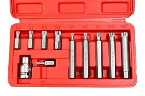 11pc Xzn 12 Point Spline Socket Bit Set Hex Shank M5 M6 M8 M10 M12 Ebay