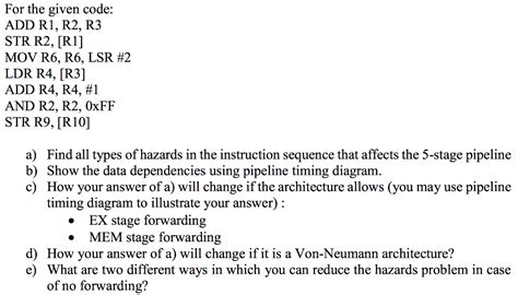 Solved For The Given Code Add R1 R2 R3 Str R2 R1
