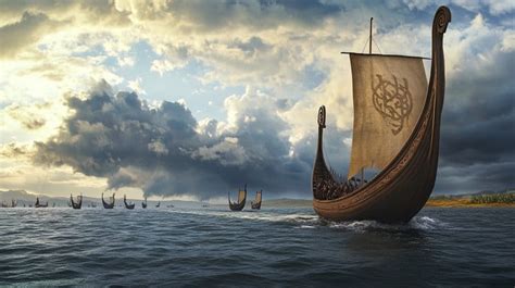 Free Viking Ships Advancing Image Viking Ships Sea Download At