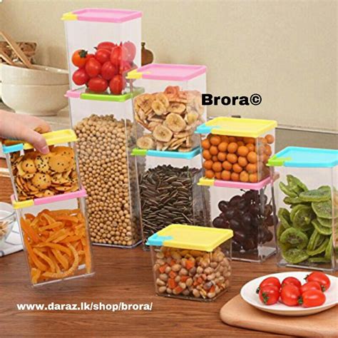 Stackable And Space Savvy Pocket Block Container Set Of 6 Kitchen Food Storage Container Set