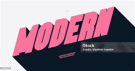 모던 글꼴 3d 대담한 스타일 현대 타이포그래피 컴퓨터 글자에 대한 스톡 벡터 아트 및 기타 이미지 컴퓨터 글자 3차원 형태 알파벳 Istock
