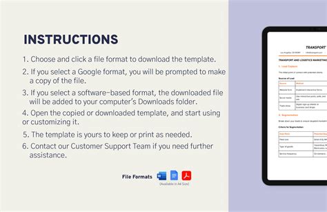 Transport And Logistics Marketing Automation Workflow Template In Word