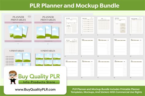 Plr Planner And Mockup Bundle Plr Printable Planner Templates Pack