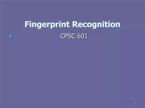 PPT Fingerprint Recognition PowerPoint Presentation Free Download ID