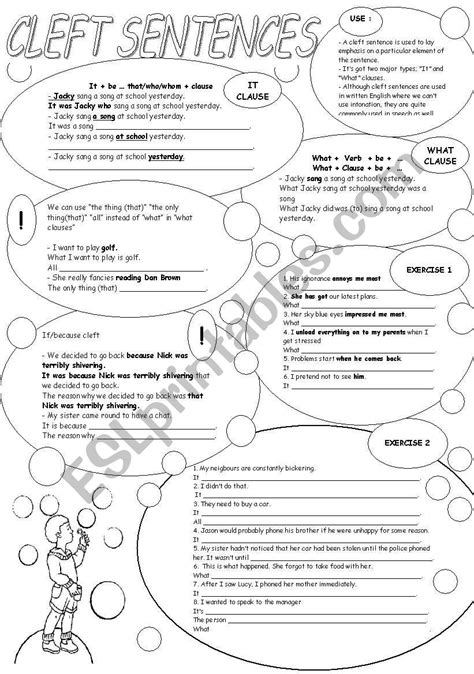 Cleft Sentences Adding Emphasis Esl Worksheet By Nhlrhn