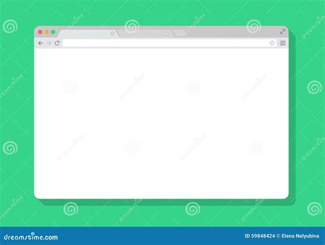 Web Simple Browser Window White Green Background Flat Stock Vector Illustration Of Sign
