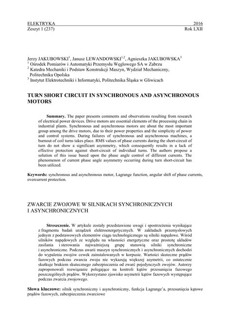 PDF TURN SHORT CIRCUIT IN SYNCHRONOUS AND ASYNCHRONOUS MOTORS