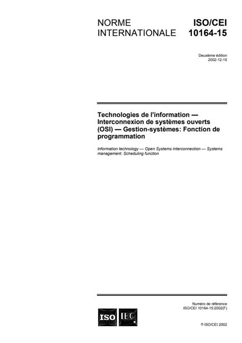 ISO IEC 10164 15 2002 Information Technology Open Systems Interconnection Systems Management