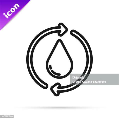 검은 색 줄 흰색 배경에 격리 된 깨끗한 아쿠아 아이콘을 재활용합니다 표지판 재활용이 있는 물 한 방울 벡터 0명에 대한 스톡 벡터 아트 및 기타 이미지 Istock