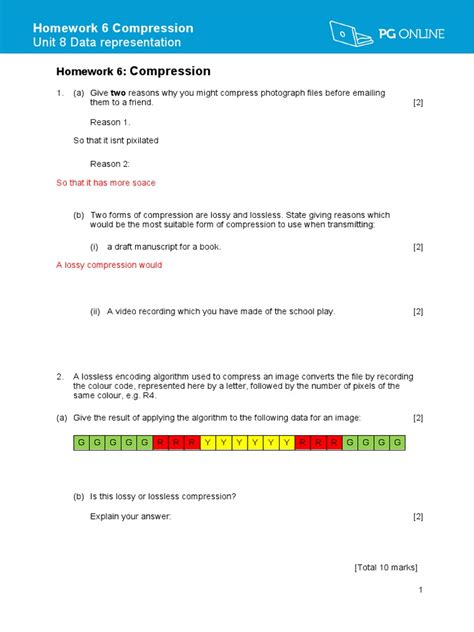Data Representation Homework 6 Compression Pdf