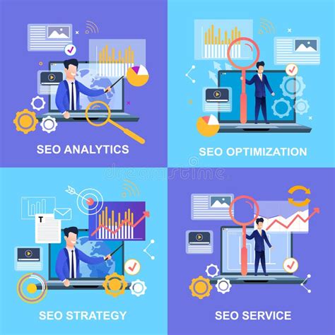 Seo Analytics Optimization Seo Strategy Service Stock Illustration