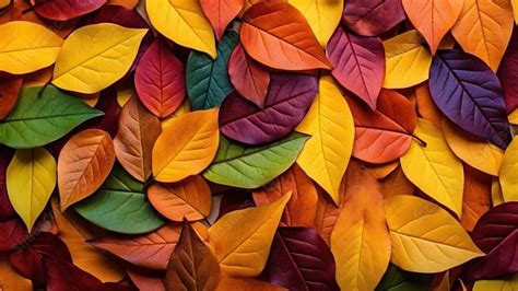 Colorful Autumn Leaf Texture As A With Falling Leaves Powerpoint Background For Free Download