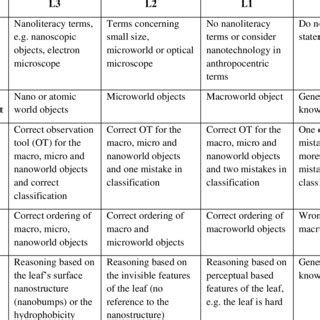 Coding Rubric The Levels Of Understanding Ls Per Item Download Scientific Diagram