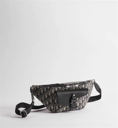 Saddle Belt Bag Black Dior Oblique Jacquard And Black Grained Calfskin