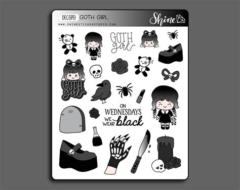 Goth Girl Deco Stickers
