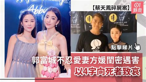 蔡天鳳碎屍案｜郭富城不忍愛妻方媛閨密遇害 以4字向死者致哀｜01娛樂｜香港娛樂新聞｜香港藝人｜娛樂新聞 Youtube
