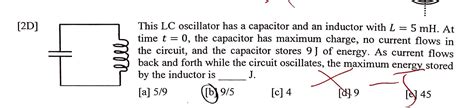 Solved This Lc Oscillator Has A Capacitor And An Inductor