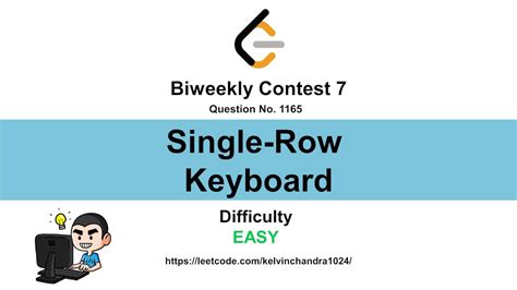 1165 Single Row Keyboard Youtube