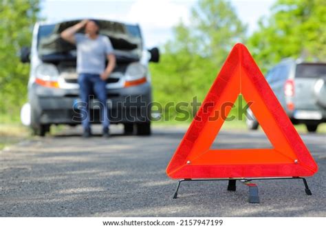 Emergency Stop Sign Stressed Man Near Stock Photo 2157947199 Shutterstock
