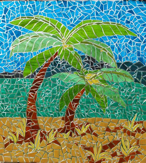 Stained Glass Mosaic By Booker Glass Palm Trees Palm Tree Mosaic