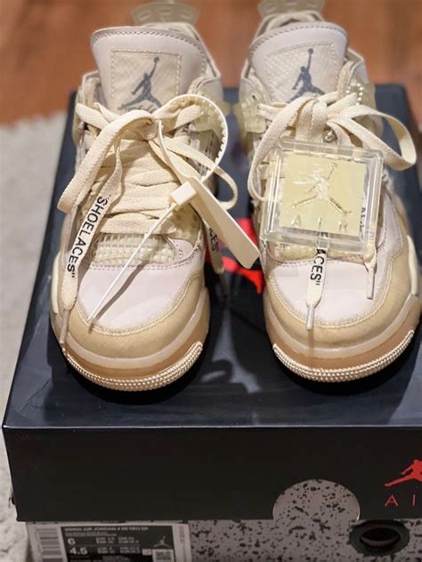 Nike Air Off White X Women Us 6 Air Jordan 4 Retro Sail Womens