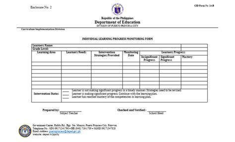 Cid Form 14 B Individual Learning Pdf