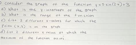 solved consider the graph of the function y 5sin 2x 3 a