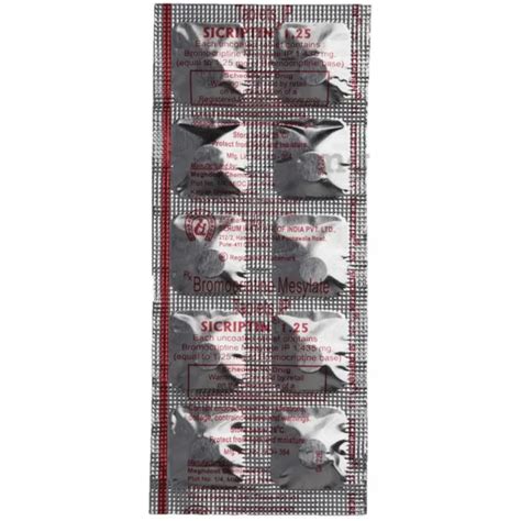 Sicriptin Tablet Bromocriptine Packaging Type Box At ₹ 113 25 Stripe In Nagpur