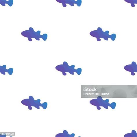 벡터 일러스트 레이 션 완벽 한 패턴입니다 마린 트로피컬 디자인 바다 물고기의 파랑 그라데이션 실루엣광대 물고기 그라데이션에