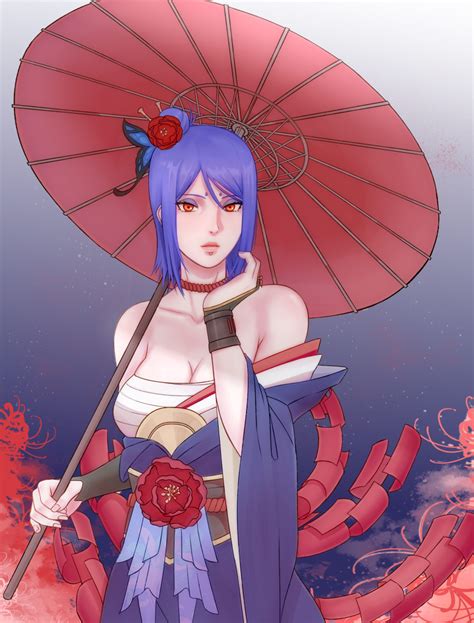 Rule 34 Blue Hair Fiercybelle Konan Konan Naruto Labret Piercing