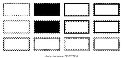 Rectangular Frame Borders Zigzag Wavy Edges Stock Vector Royalty Free 2470220167 Shutterstock