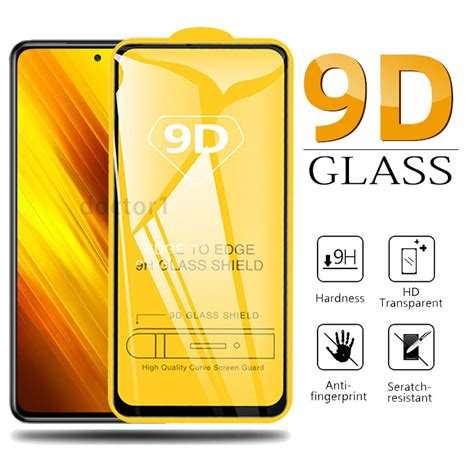 9d Full Cover Tempered Glass For Xiaomi Mi Poco C75 C61 C65 C55 C40 F5 F4 X7 X6 X5 X4 F3 X3 Nfc