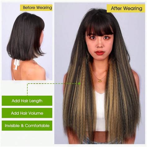 7 Pieces Kinky Straight Clip In Hair Extensions For Women Yaki Straight Clip Ins Full Head