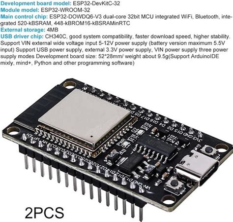 Esp32 Ontwikkelplaat Nodemcu Module 4 Stuks Esp Wroom 32 Wifi Bluetooth Bol