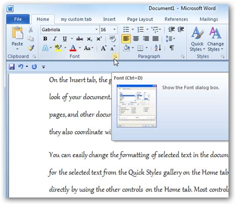 Use Advanced Font Ligatures In Office 2010