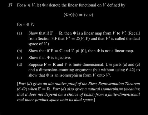 Linear Algebra Alternate Proof Of Riesz Representation Theorem