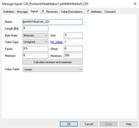 Solved Calculate Can Signal Min And Max Values Based On Dbc File Ni