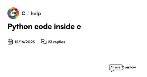 Python Code Inside C C