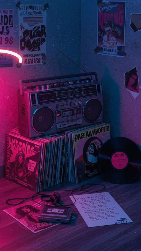 Aethstetic Room Music Bedroom With Vinyls And Records Vintage