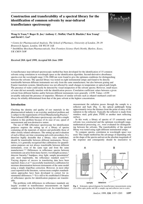 Pdf Construction And Transferability Of A Spectral Library For The Identification Of Common