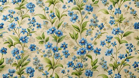 A Detailed Closeup Of Antique Forgetmenot Wallpaper Vintage Floral