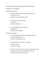 Create Examples Of Formal Fallacies Docx Create Examples Of Formal Fallacies 3 And Informal
